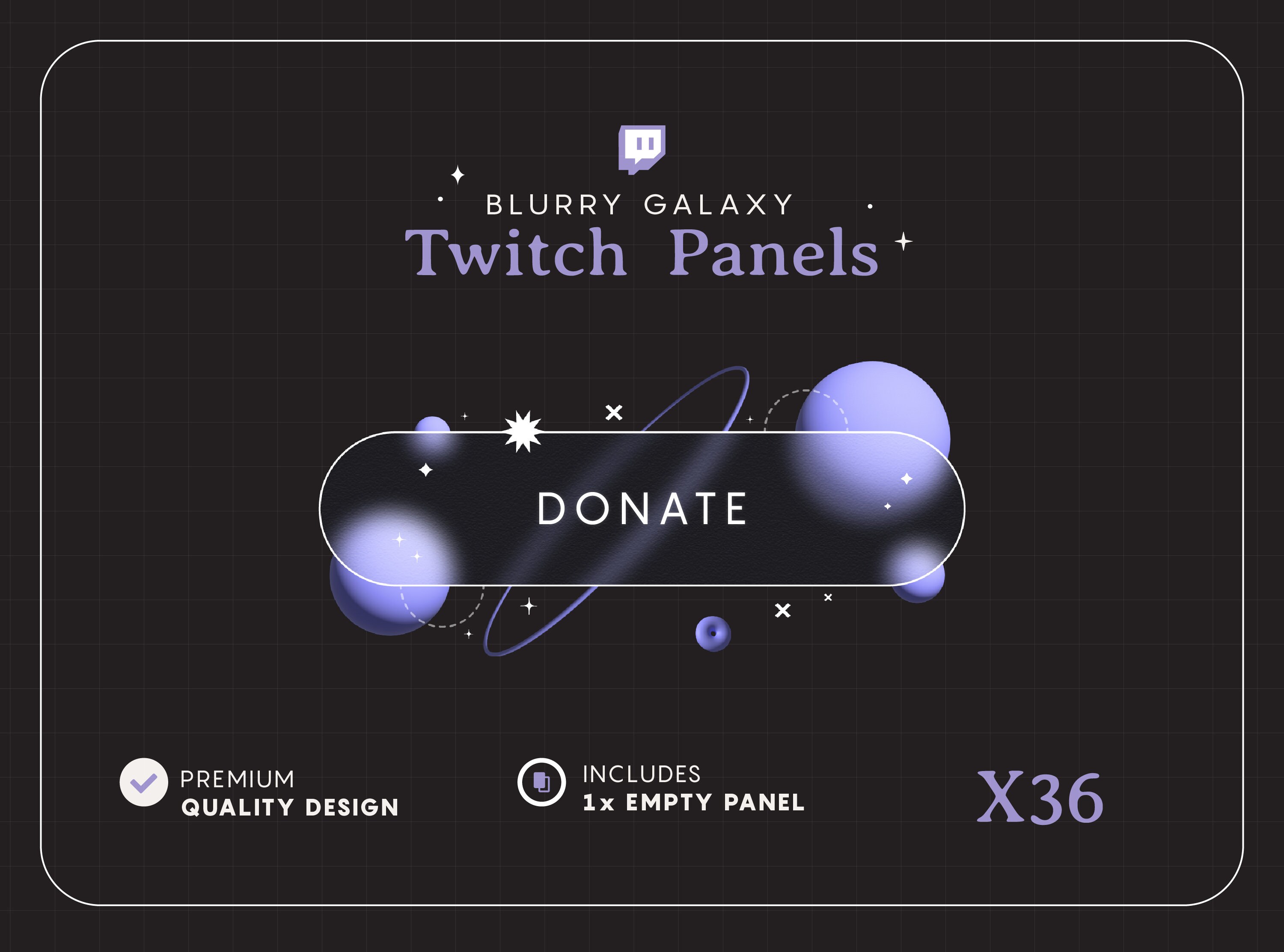 36 Purple Galaxy Panel, 3D Twitch Panel, Blurry Galaxy,glass Effect ...