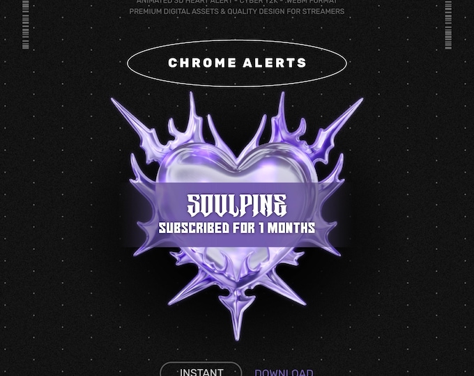 3D Heart Animated Twitch Alert : Y2K Purple Chrome - Etsy Portugal