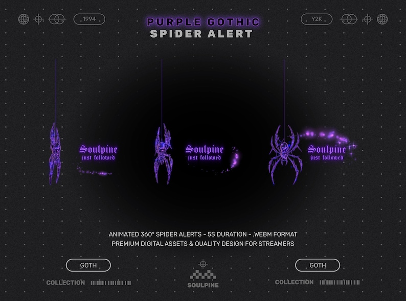 3D Animated Twitch Alert | 360 Purple Gothic Spider | Vampire & Goth ...