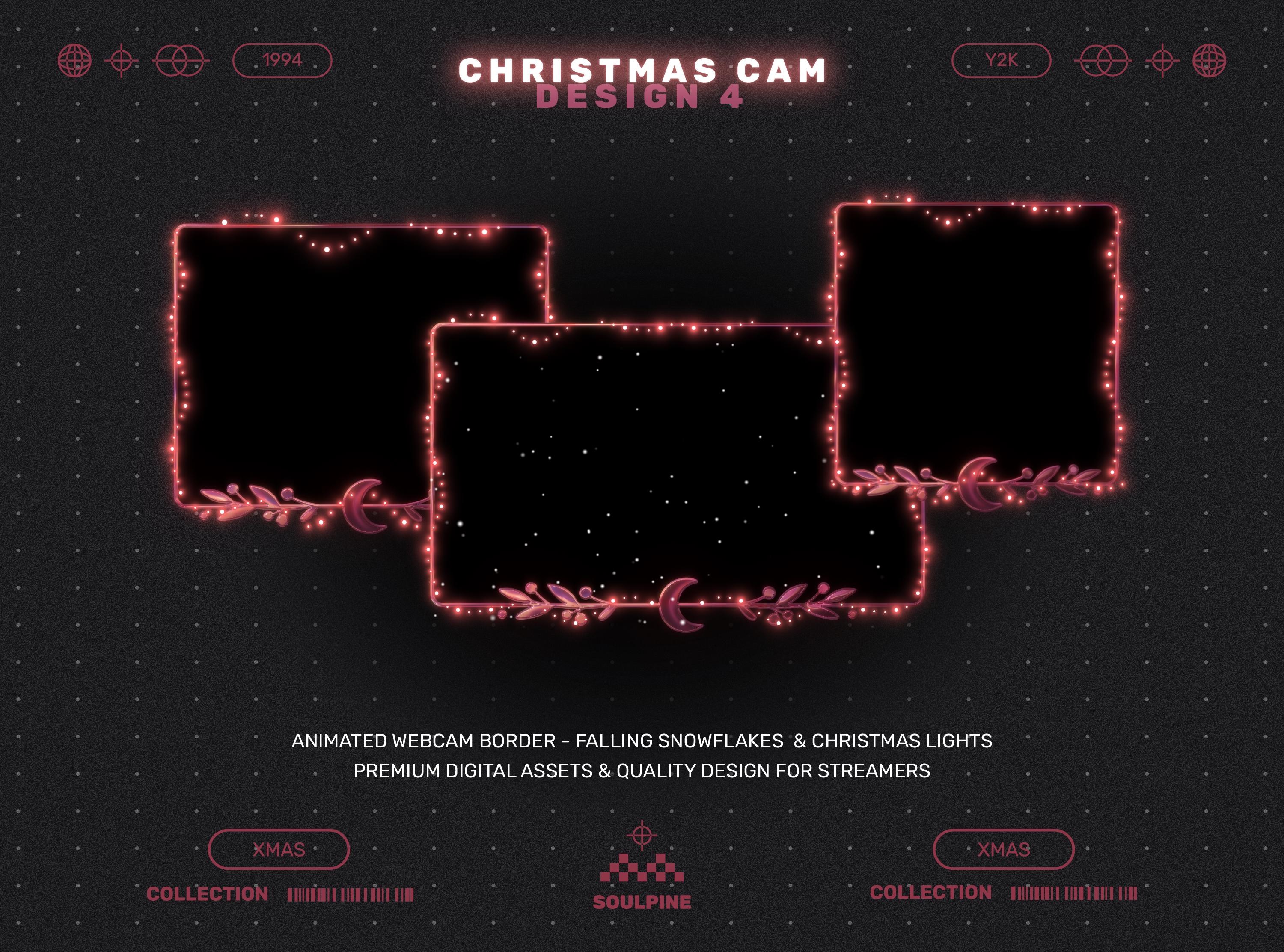 Christmas Animated Webcam Overlay: Snowflakes, Twinkle Lights Stream ...