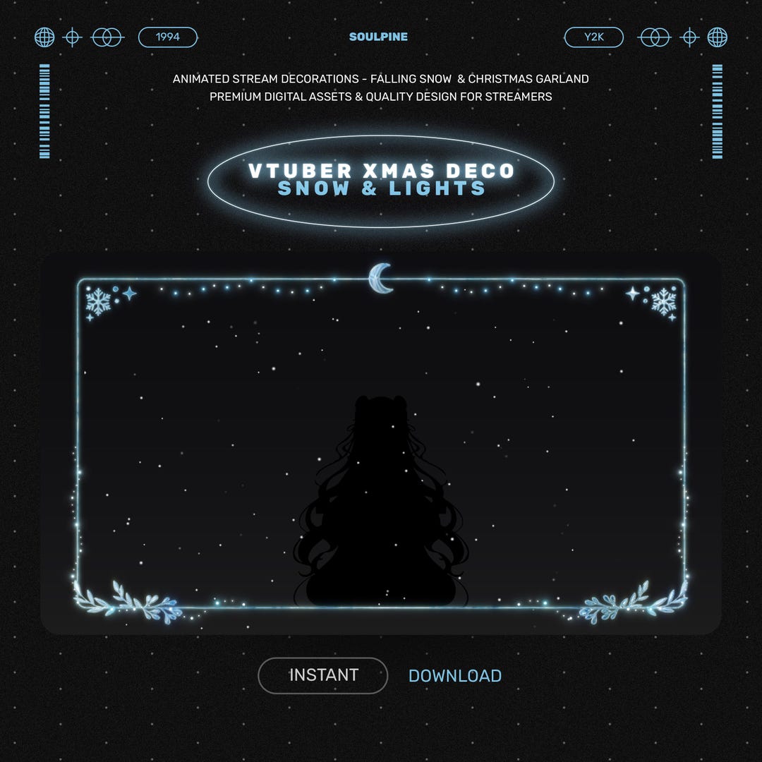 Christmas Vtuber Ice Decorations: Falling Snow and Garland for a Cozy ...