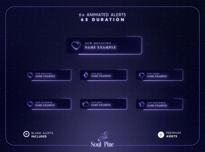 Astral Neon Twitch Stream Package: Cyber Vtuber Overlay (animated) - Etsy