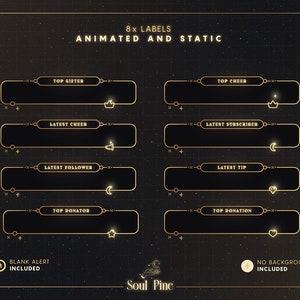 Astral Gold Stream Package: Animated Twitch Overlay - Etsy