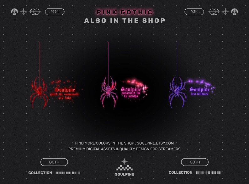 3D Animated Twitch Alert: 360 Red Gothic Spider | Vampire & Goth Stream ...