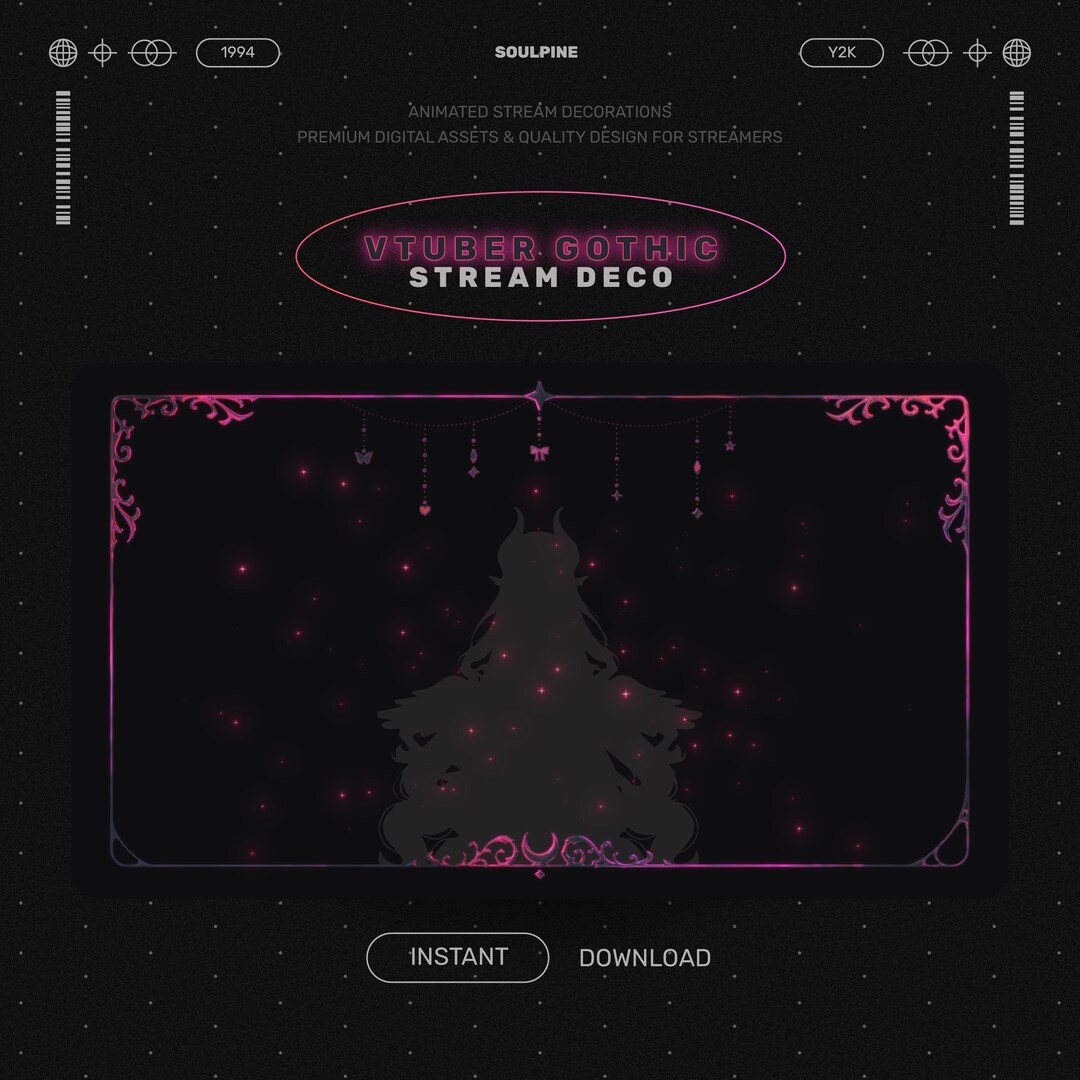 Pink Gothic Vtuber Decorations : Animated Red Goth 1920x1980 Twitch ...