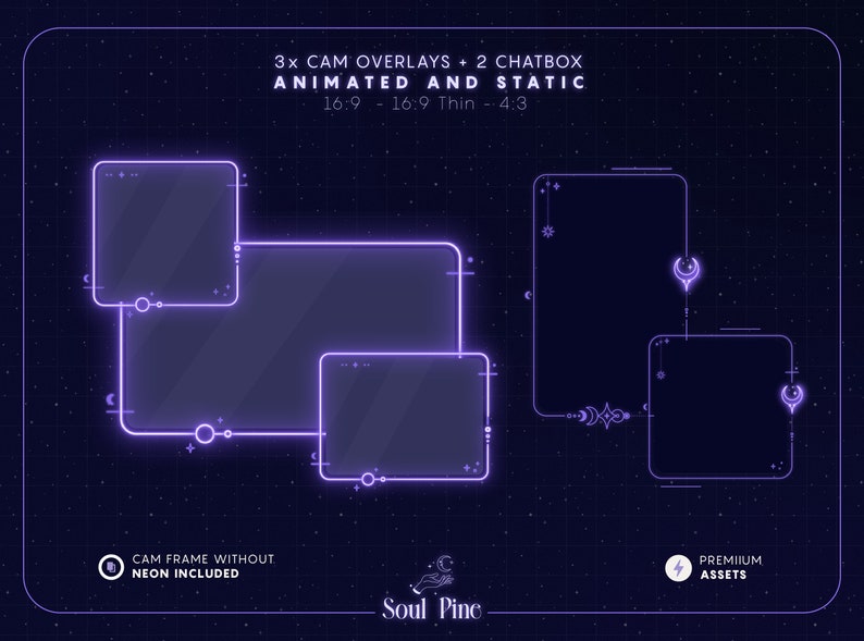 Astral Neon Twitch Stream Package: Cyber Vtuber Overlay (animated) - Etsy