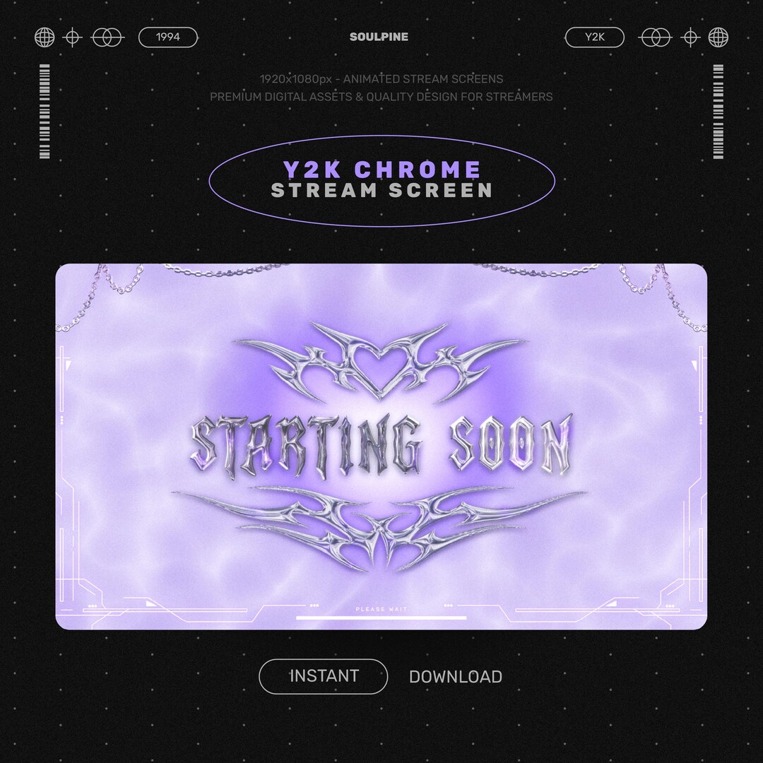 Animated Purple Chrome Stream Screens | Cybersigilism Twitch Overlays ...
