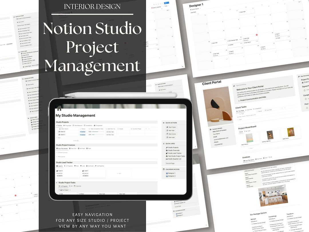 Interior Design Studio Management System - Notion Template - Vendor ...