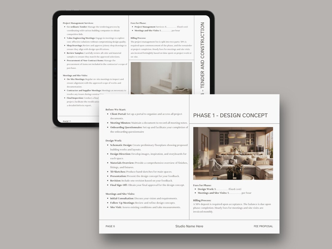 Interior Design Fee Proposal Template - the Alden - Canva Powerpoint ...