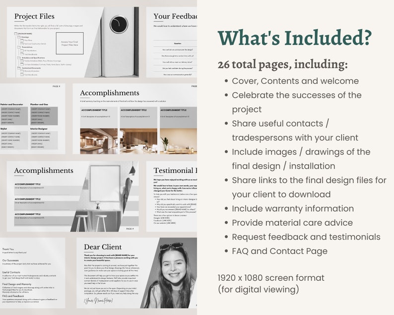 Project Closure Packet Template Client Goodbye E-design Closing Packet ...