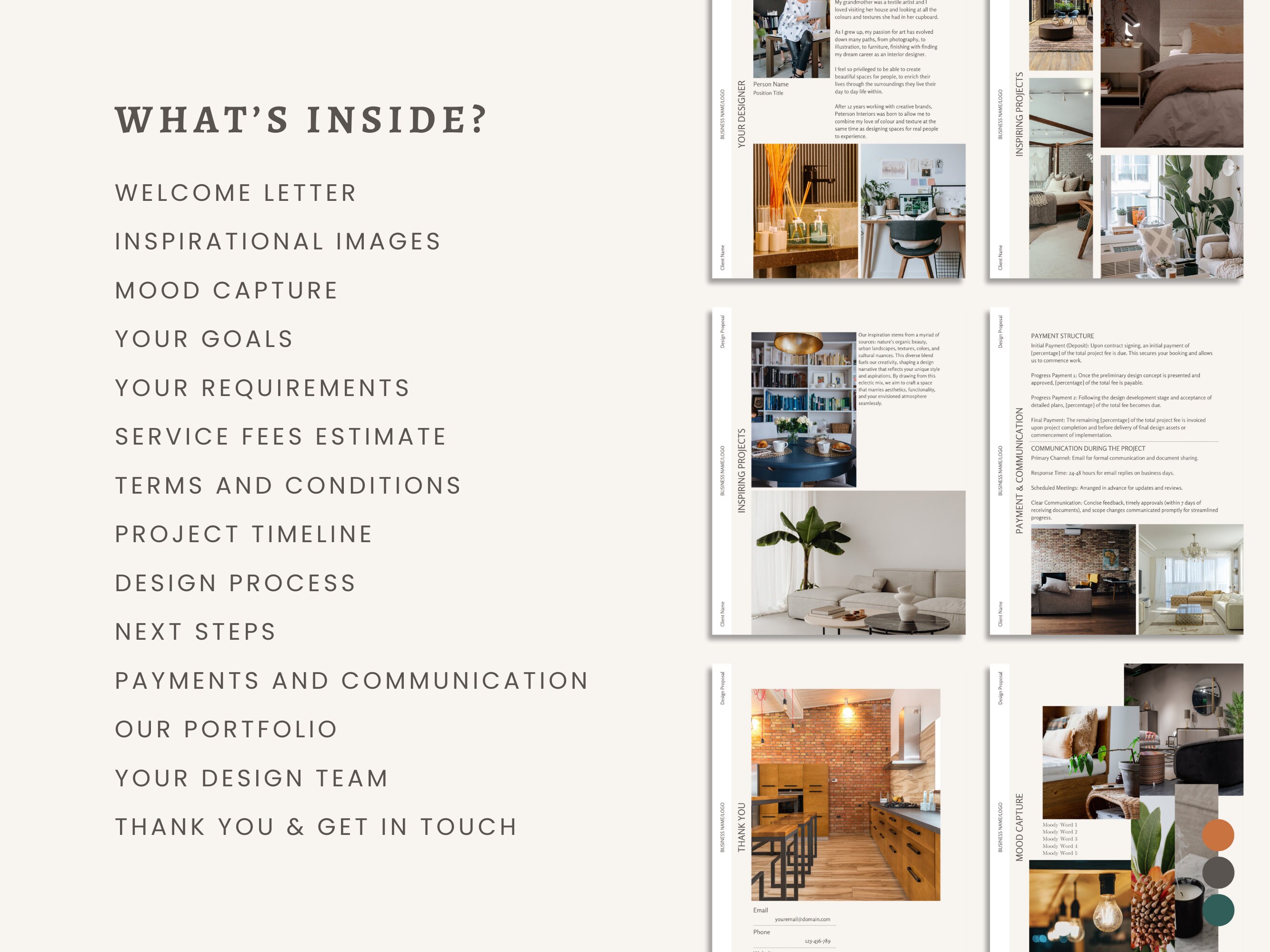 Interior Design Project Proposal Canva Template Professional - Etsy