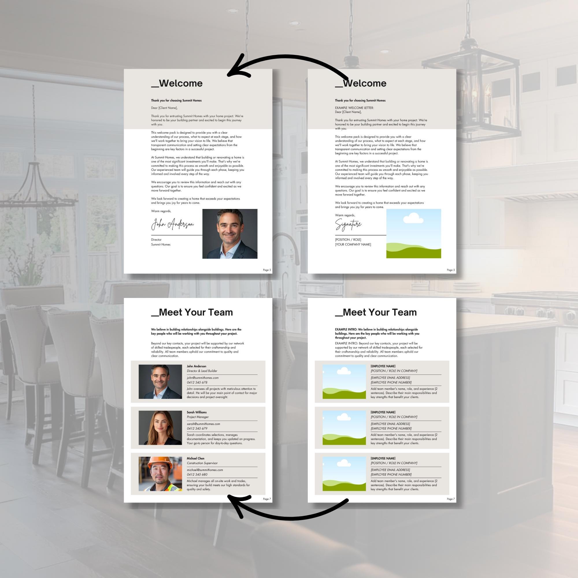 Construction Client Welcome Pack Onboarding Template for Canva, Google ...