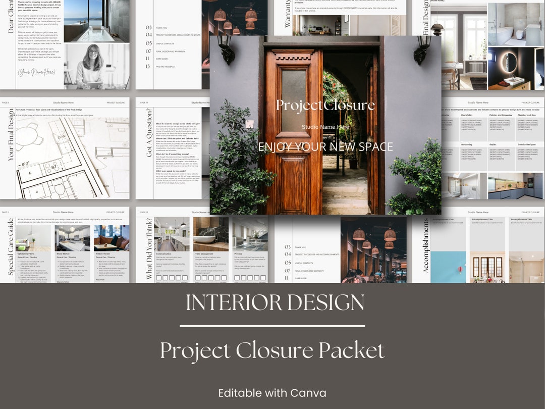 Interior Design Project Closure Packet Template Client Goodbye E-design ...