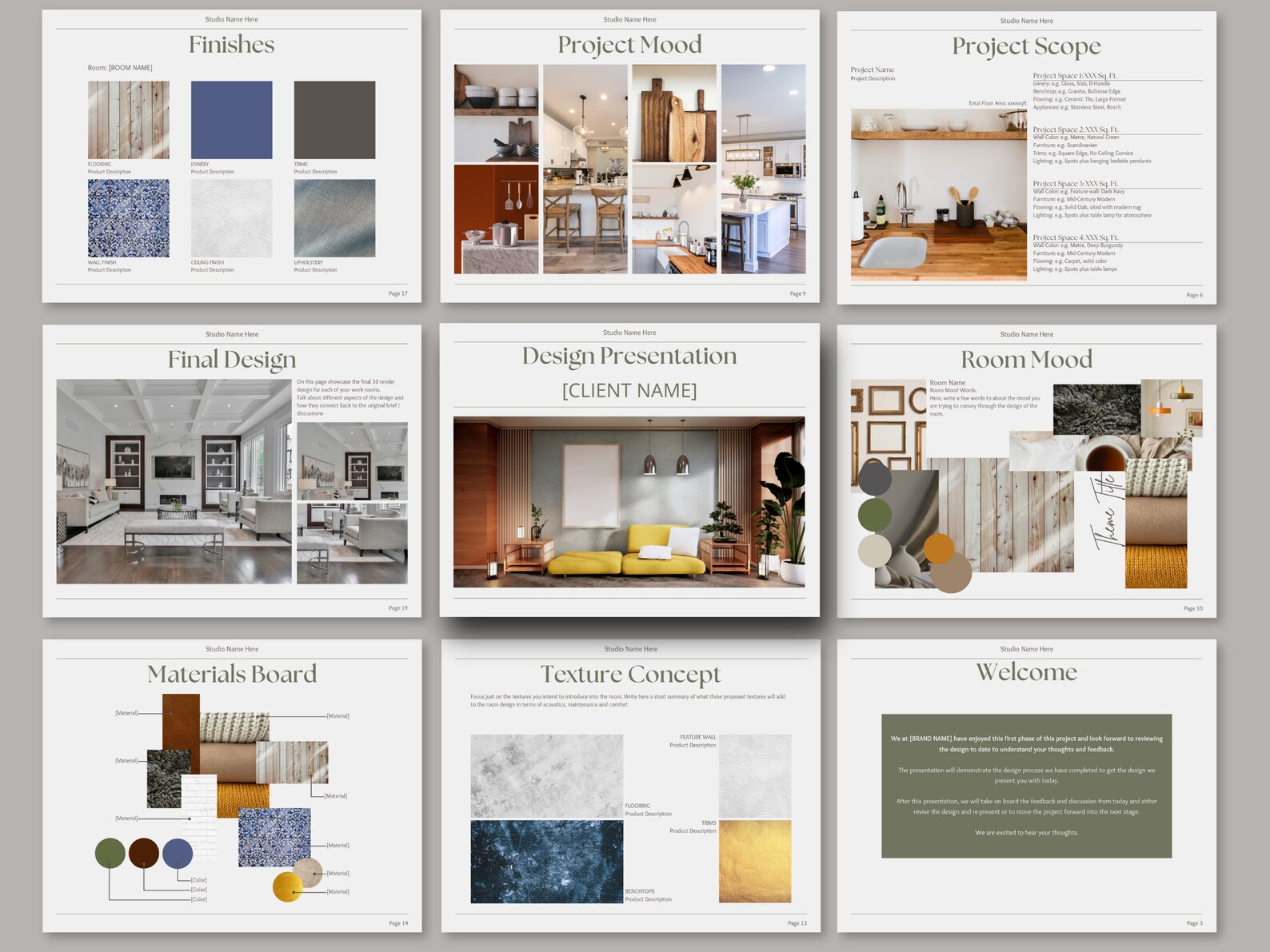 Interior Design Concept Design Presentation Template With Moodboards ...