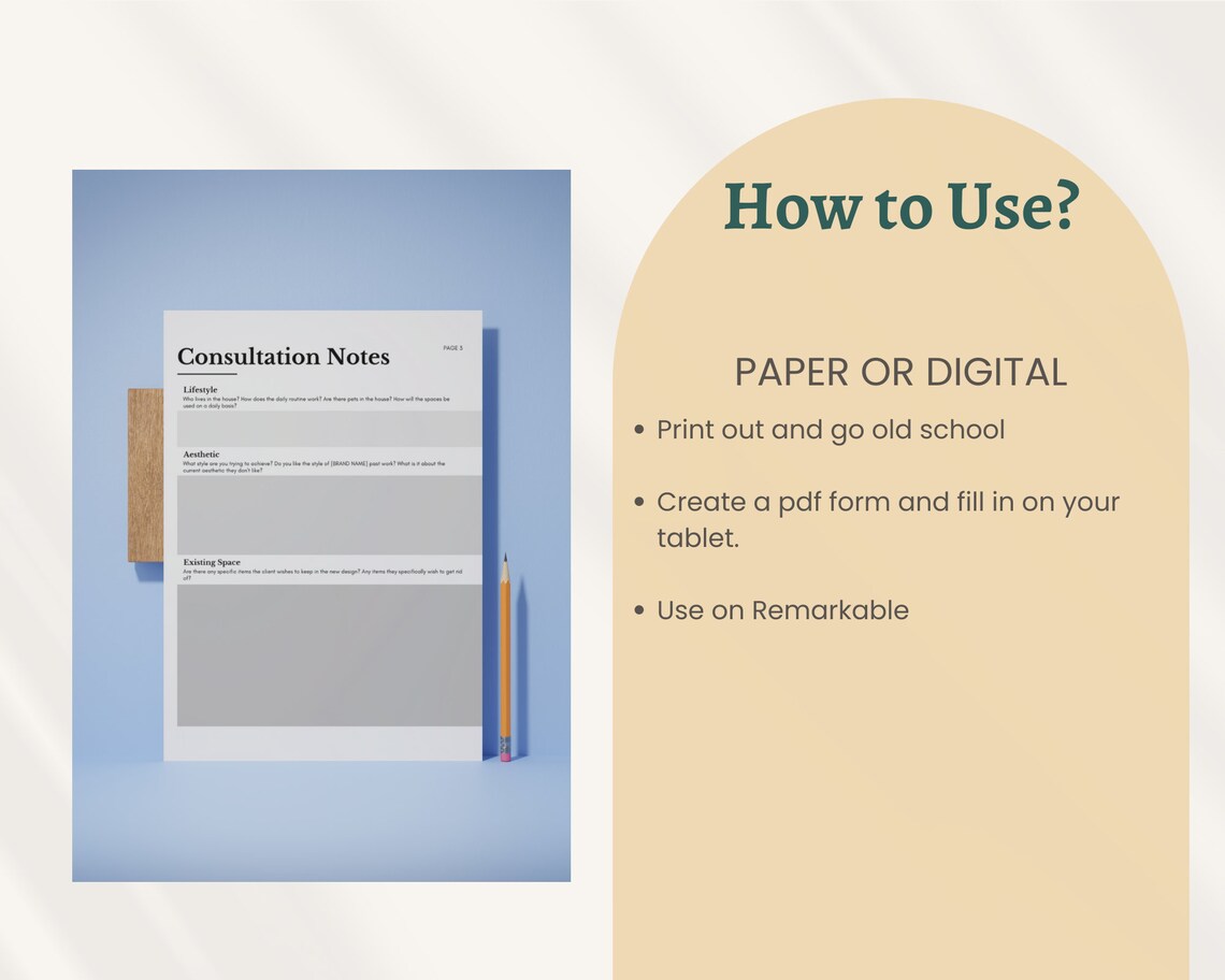 Interior Design Consultation Notebook | Onboarding and Design ...