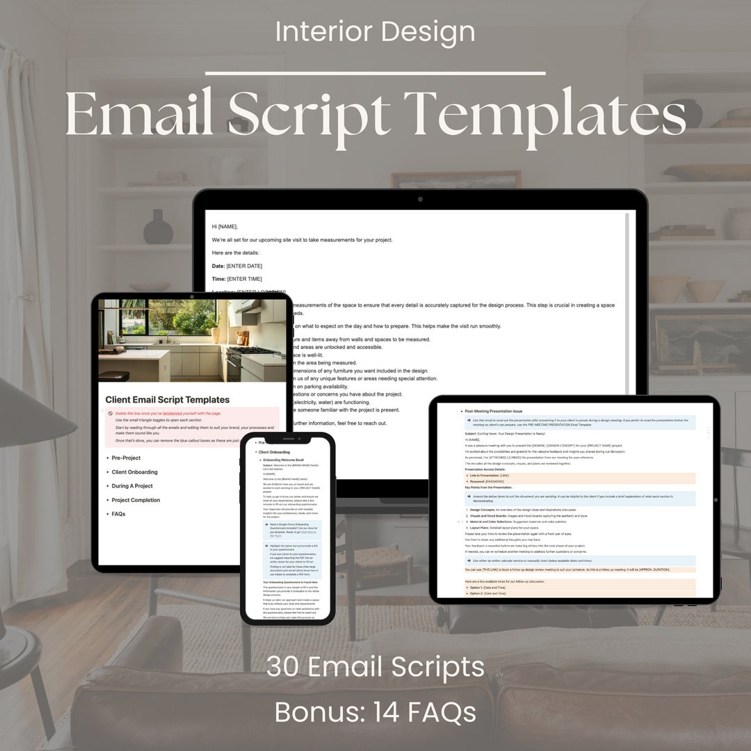 Ultimate Email Templates Bundle for Interior Designers | 30 Pre-written ...