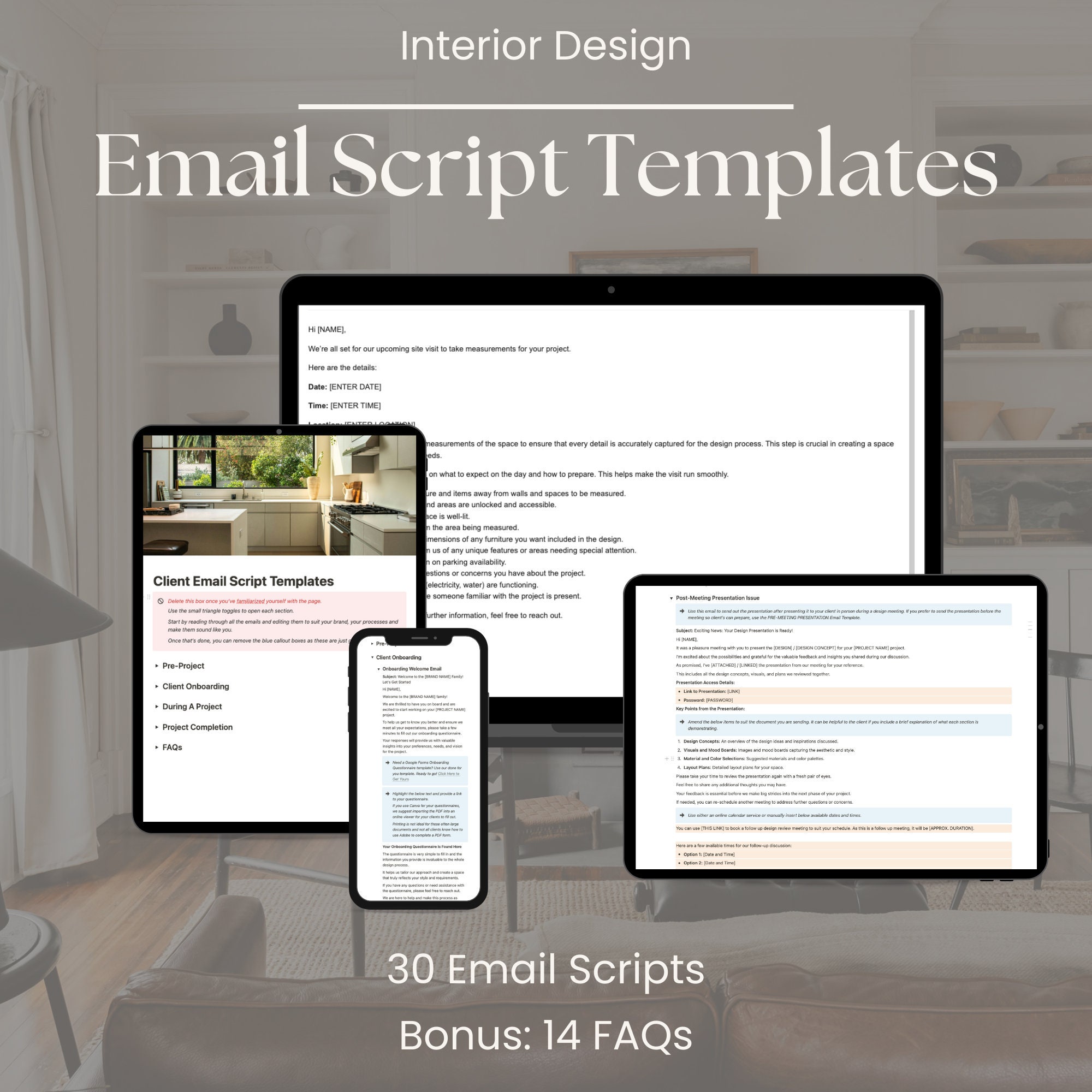 Ultimate Email Templates Bundle for Interior Designers | 30 Pre-written ...