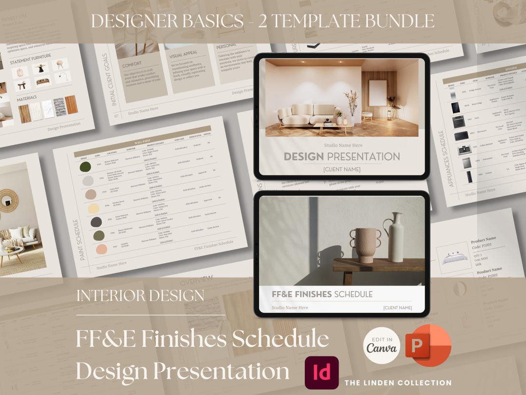 FFE Finishes Schedule and Design Presentation Template Bundle for ...