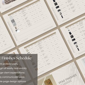 Editable Interior Design Template, Client Presentation, FFE Schedule ...