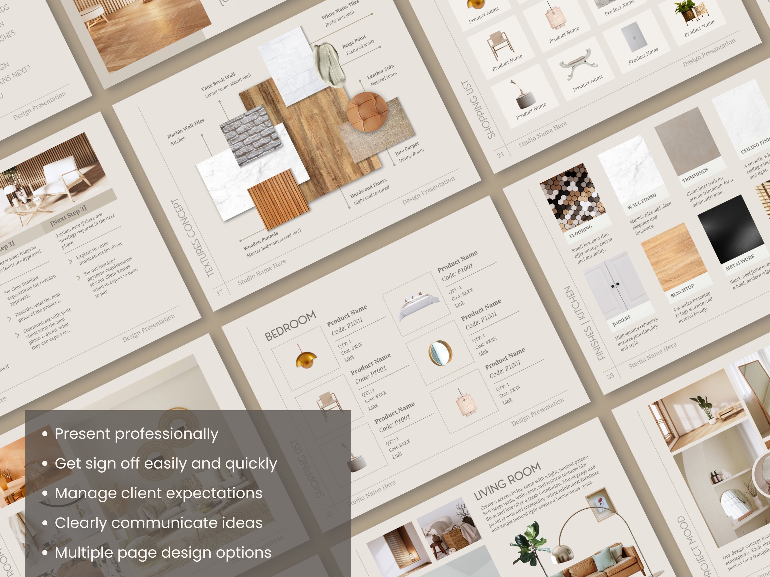 FFE Finishes Schedule and Design Presentation Template Bundle for ...