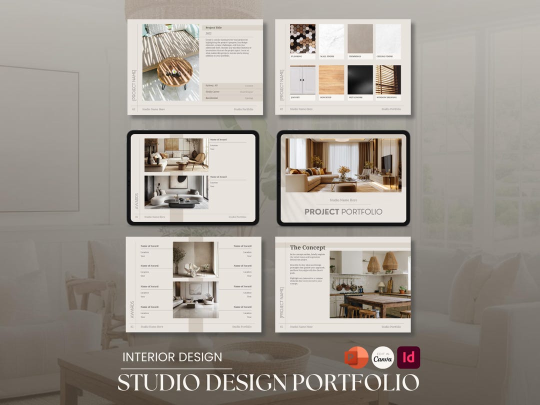 Interior Design Project Portfolio for Design Professionals to Showcase ...