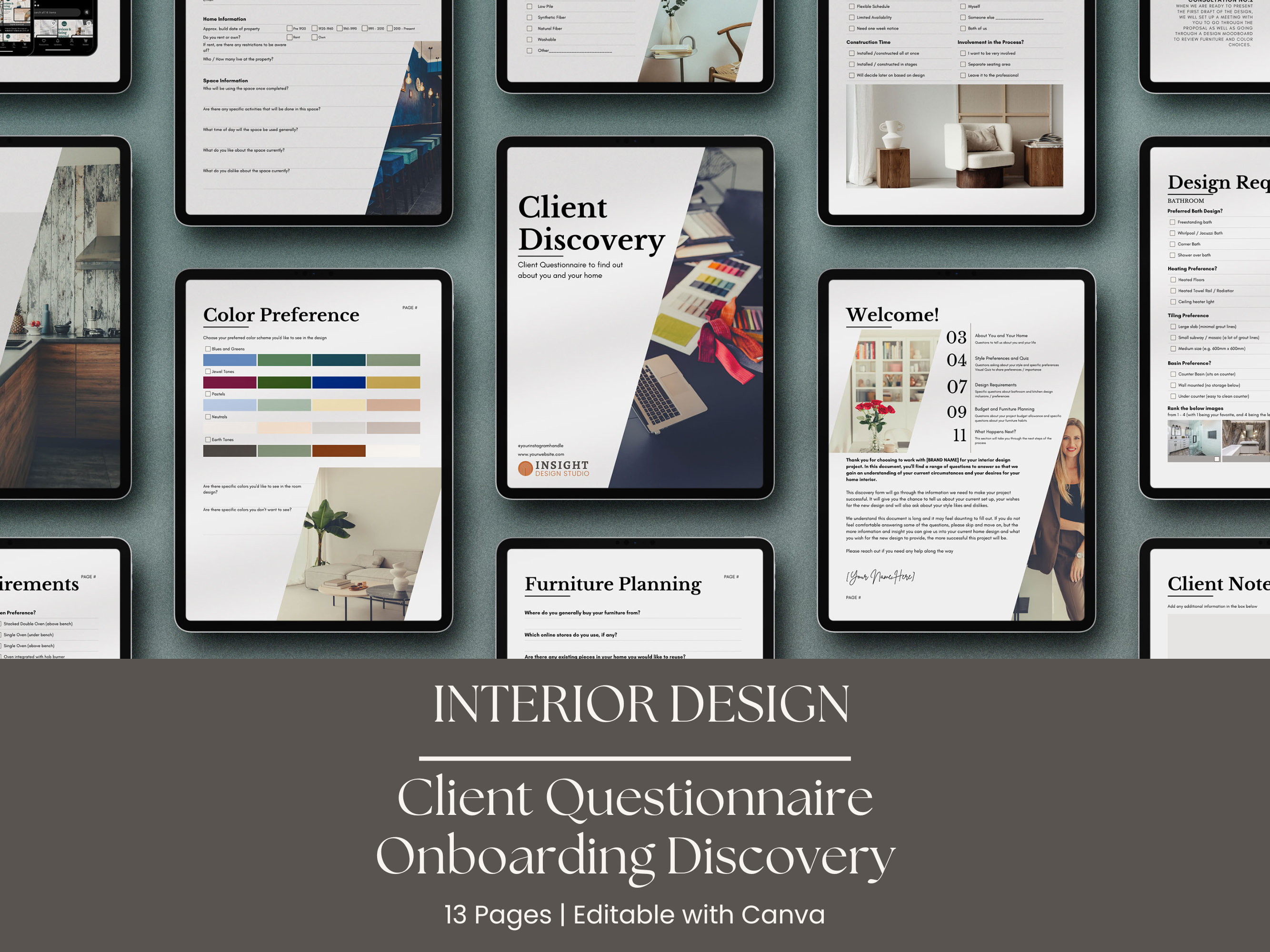 Interior Design Client Questionnaire - Discovery Form - Canva - Client ...