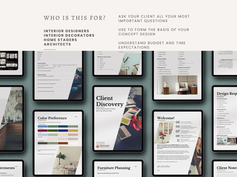 Interior Design Client Questionnaire Discovery Form Canva Client ...