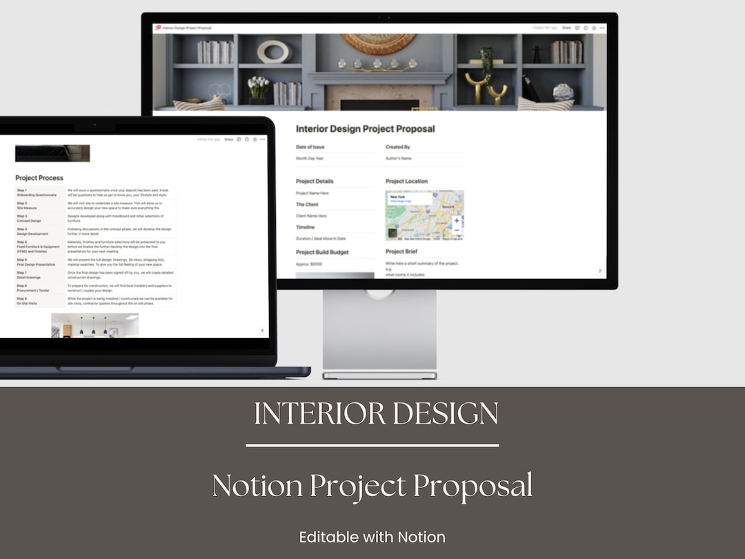 Interior Design Project Proposal Notion Template - Etsy