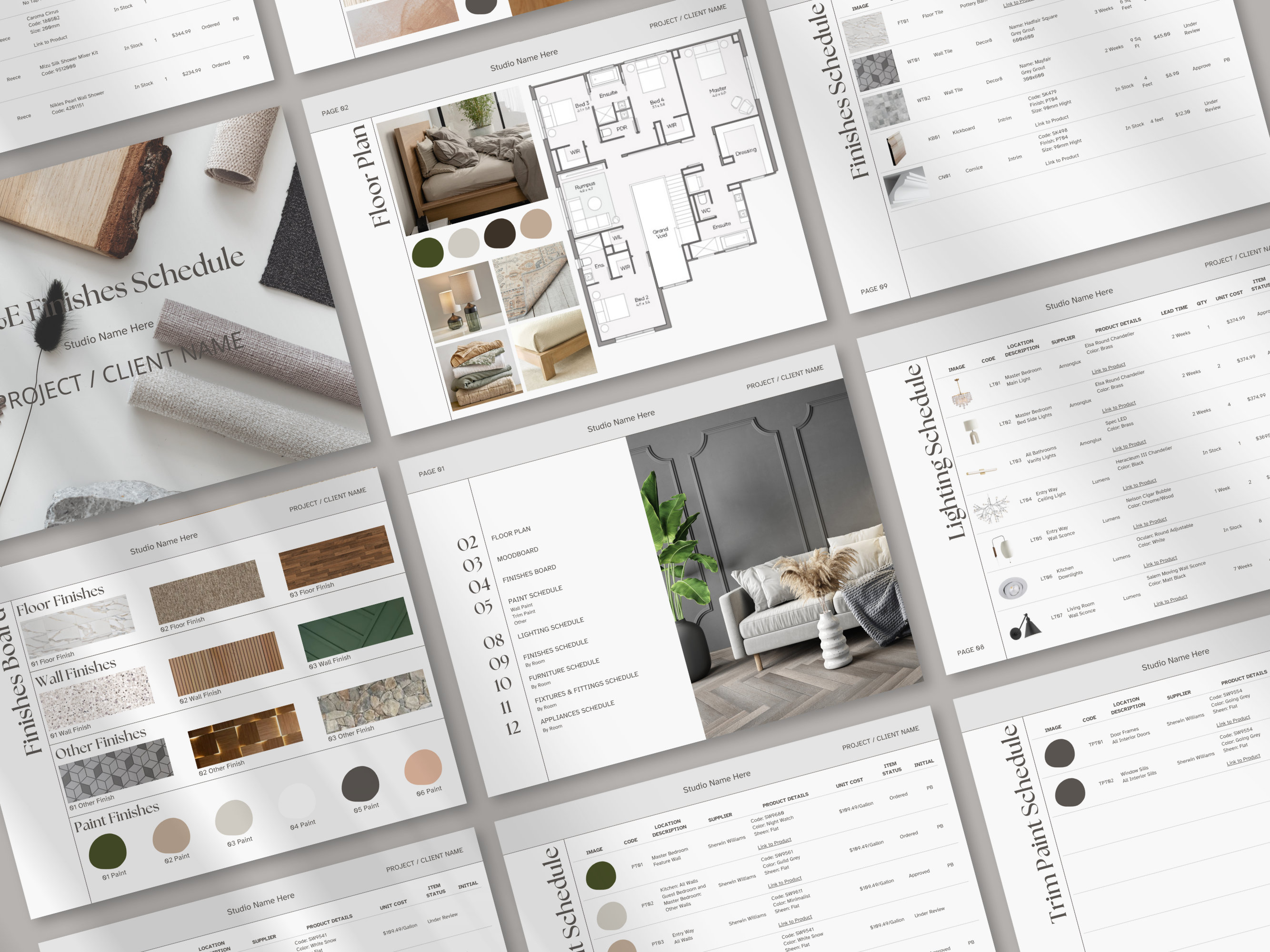 Interior Design Template FFE Finishes, Furniture, Hardware & Fixtures ...