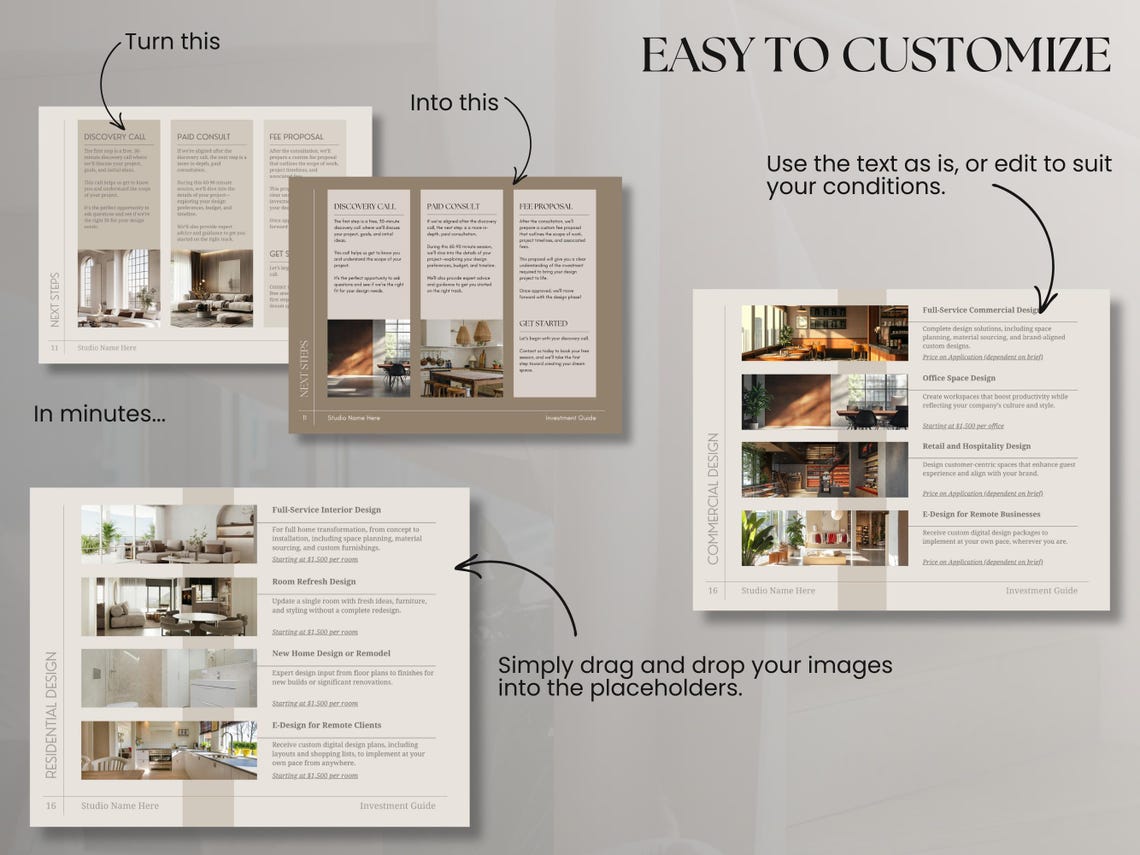 Interior Design Investment Guide | Packages and Pricing | Canva ...