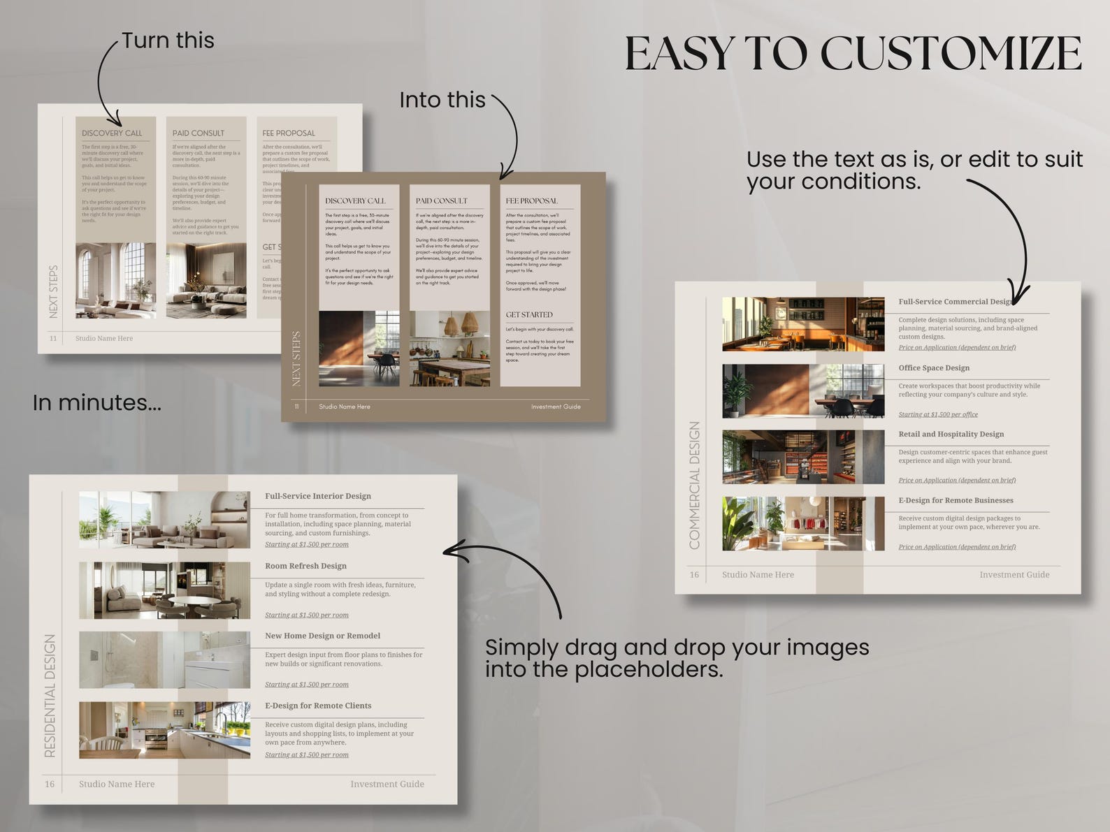 Interior Design Investment Guide | Packages and Pricing | Canva ...