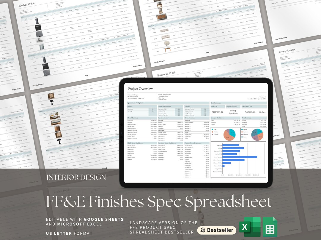Interior Design Google Sheets FF&E Finishes Product Specification ...