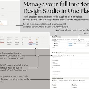 Interior Design Studio Management System - Notion Template - Vendor ...
