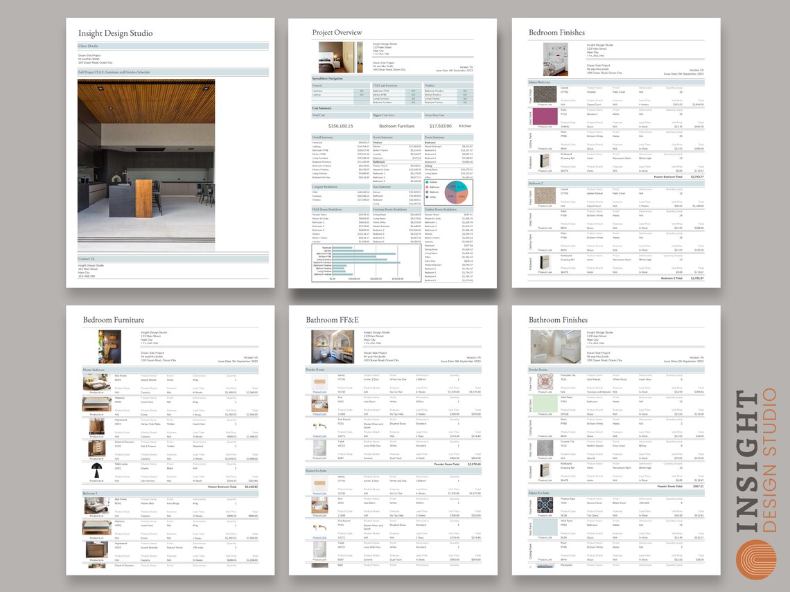 Interior Design FFE Finishes Schedule Product Specification, Furniture ...