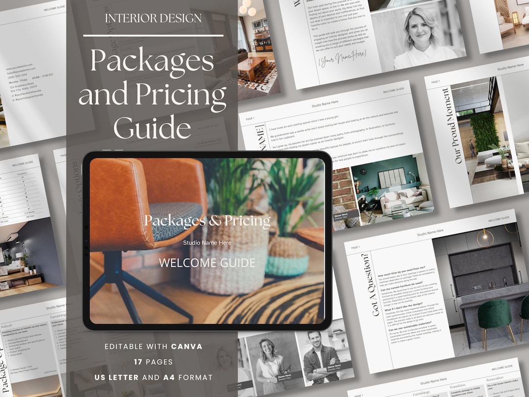 Interior Design Template Packages and Pricing Welcome Guide Canva ...