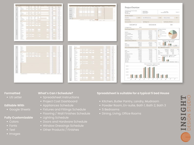 Interior Design FF&E Finishes Schedule | Google Sheets Spreadsheet ...