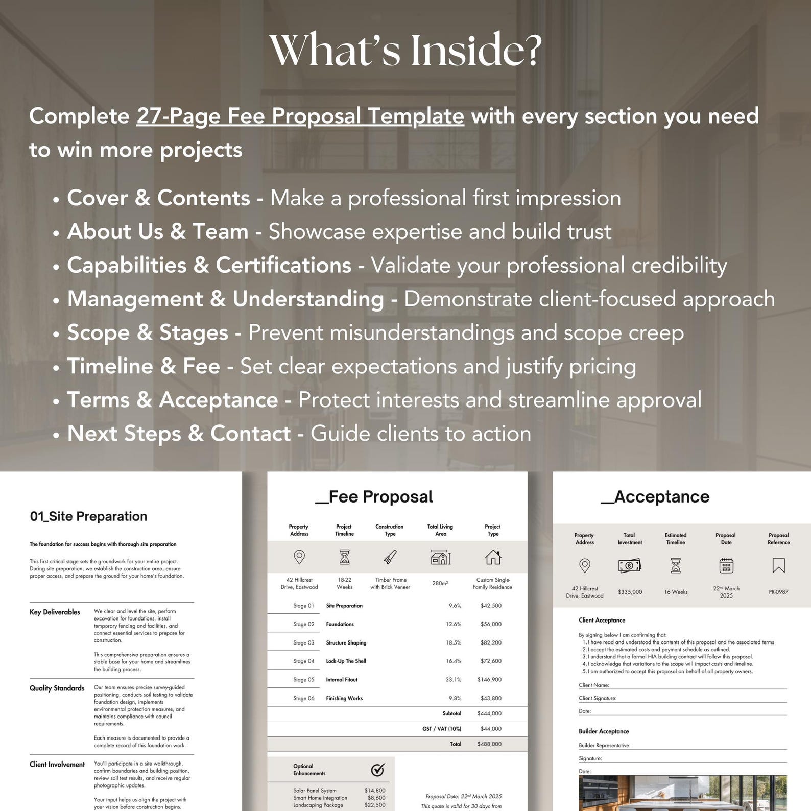 Construction Fee Proposal Template for Canva, Google Slides, Powerpoint ...
