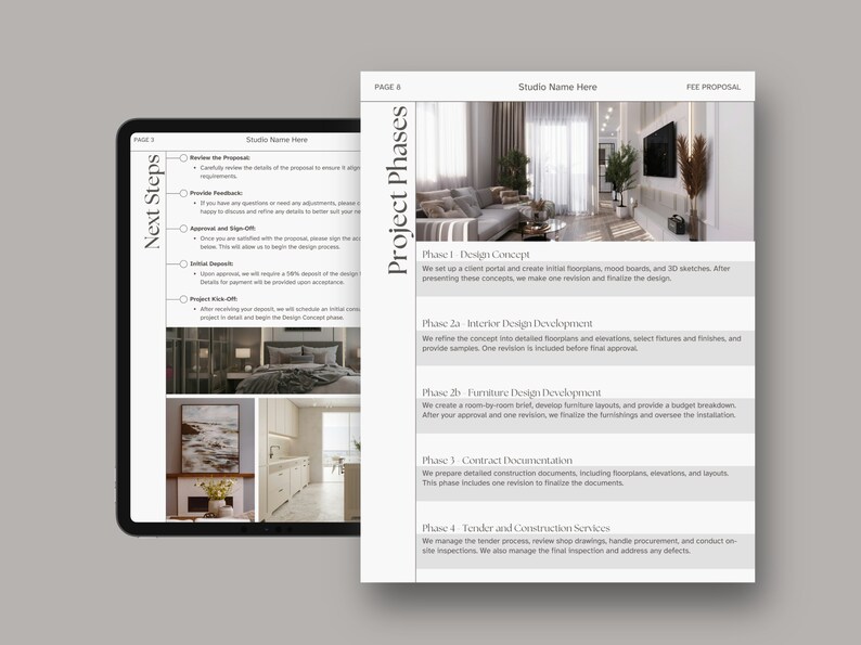 Interior Design Fee Proposal Template - the Finley - Canva Powerpoint ...