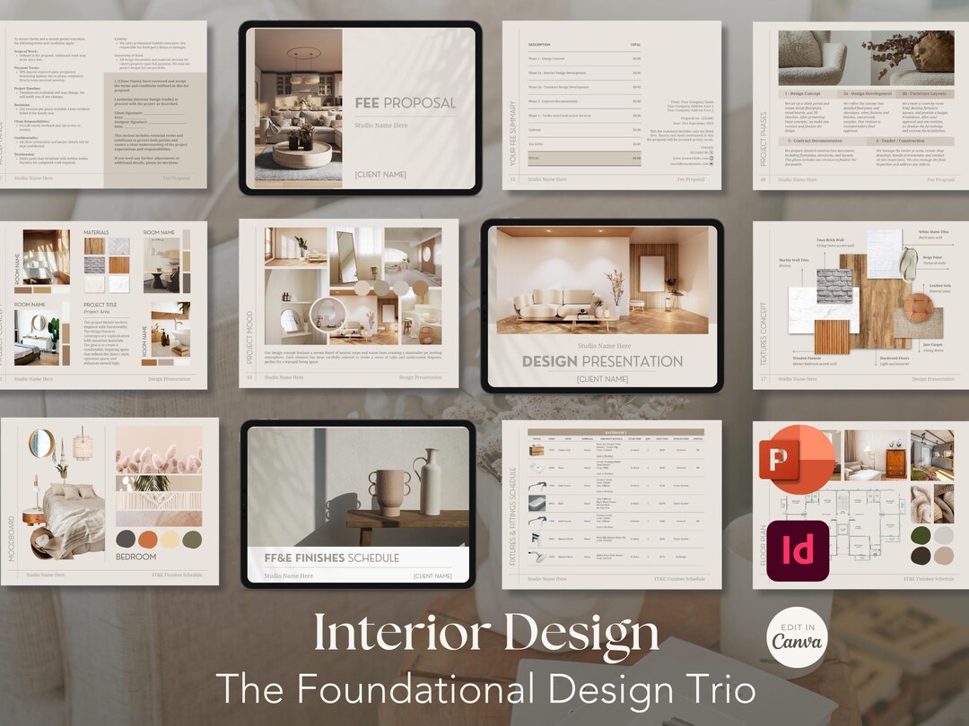 Interior Design Foundational Design Trio - Fee Proposal, FFE Finishes ...