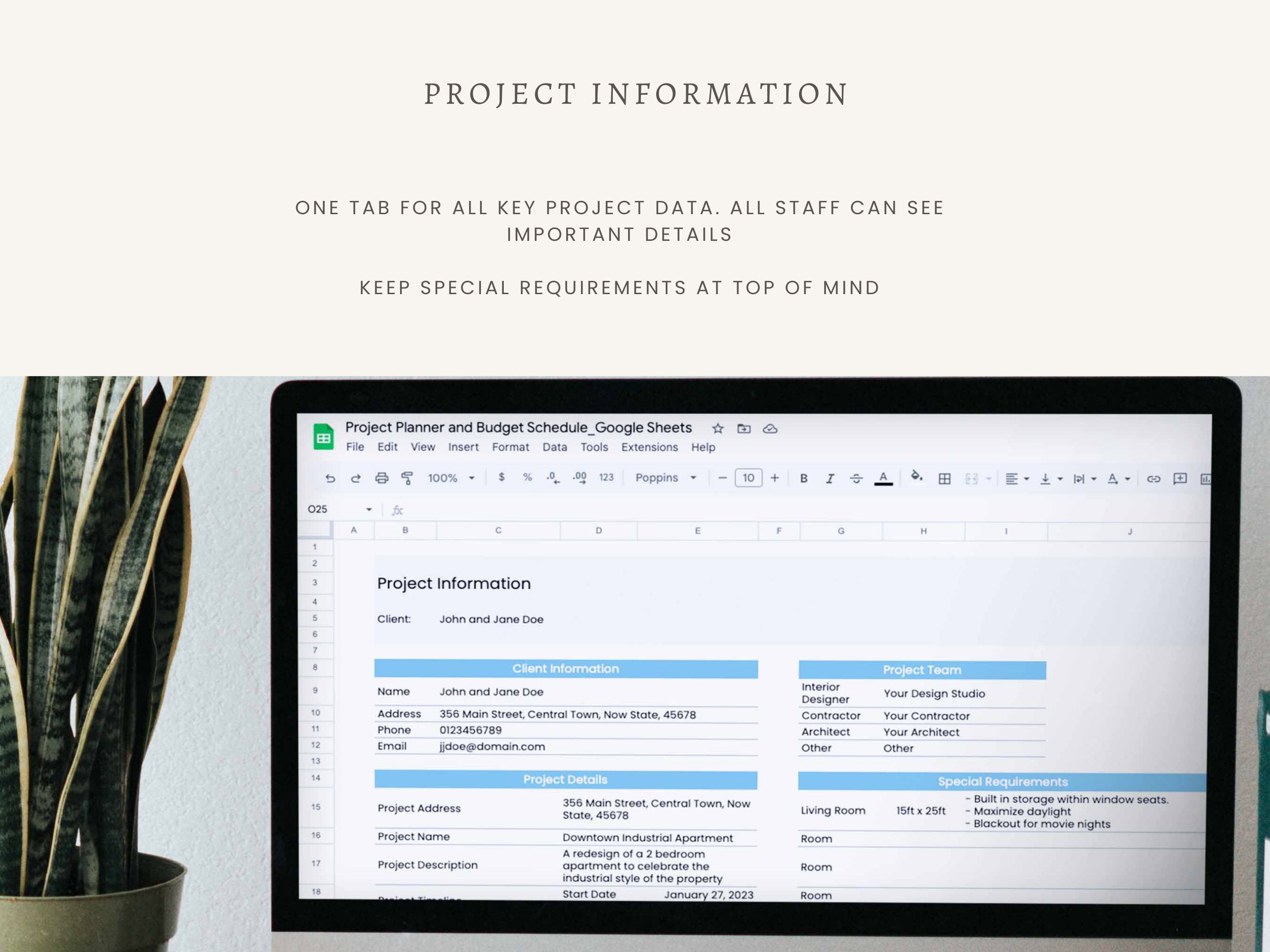 Interior Design Project Planner With FF&E Budget Tracker | Google ...