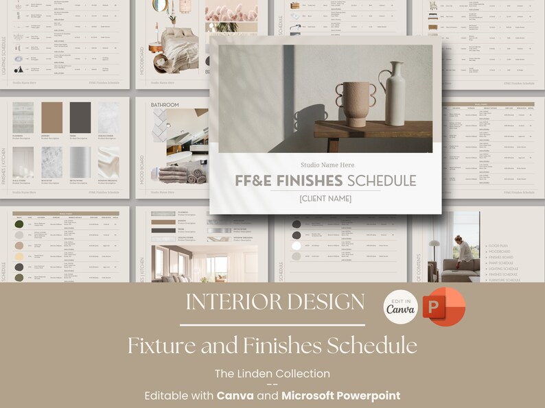 FFE Finishes Schedule for Interior Designers, Moodboard, Specification ...