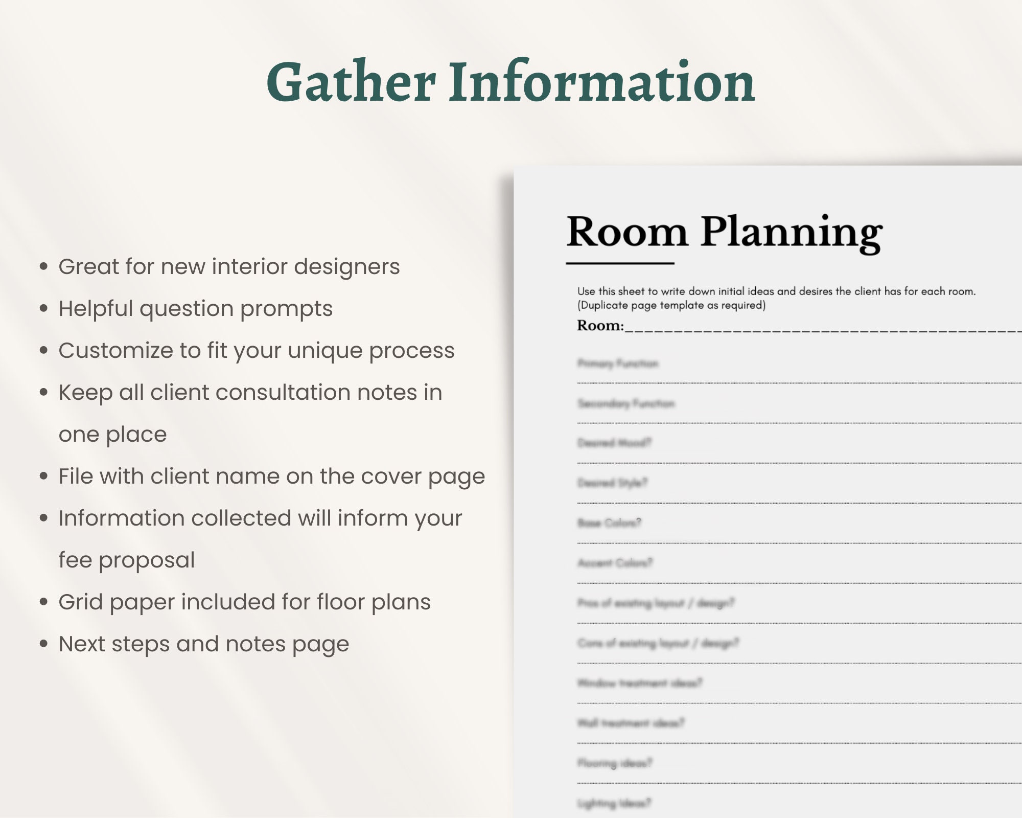 Interior Design Consultation Notebook | Onboarding and Design ...