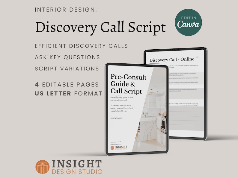 Interior Design Discovery Call Pre-consultation Call Script | Aesthetic ...