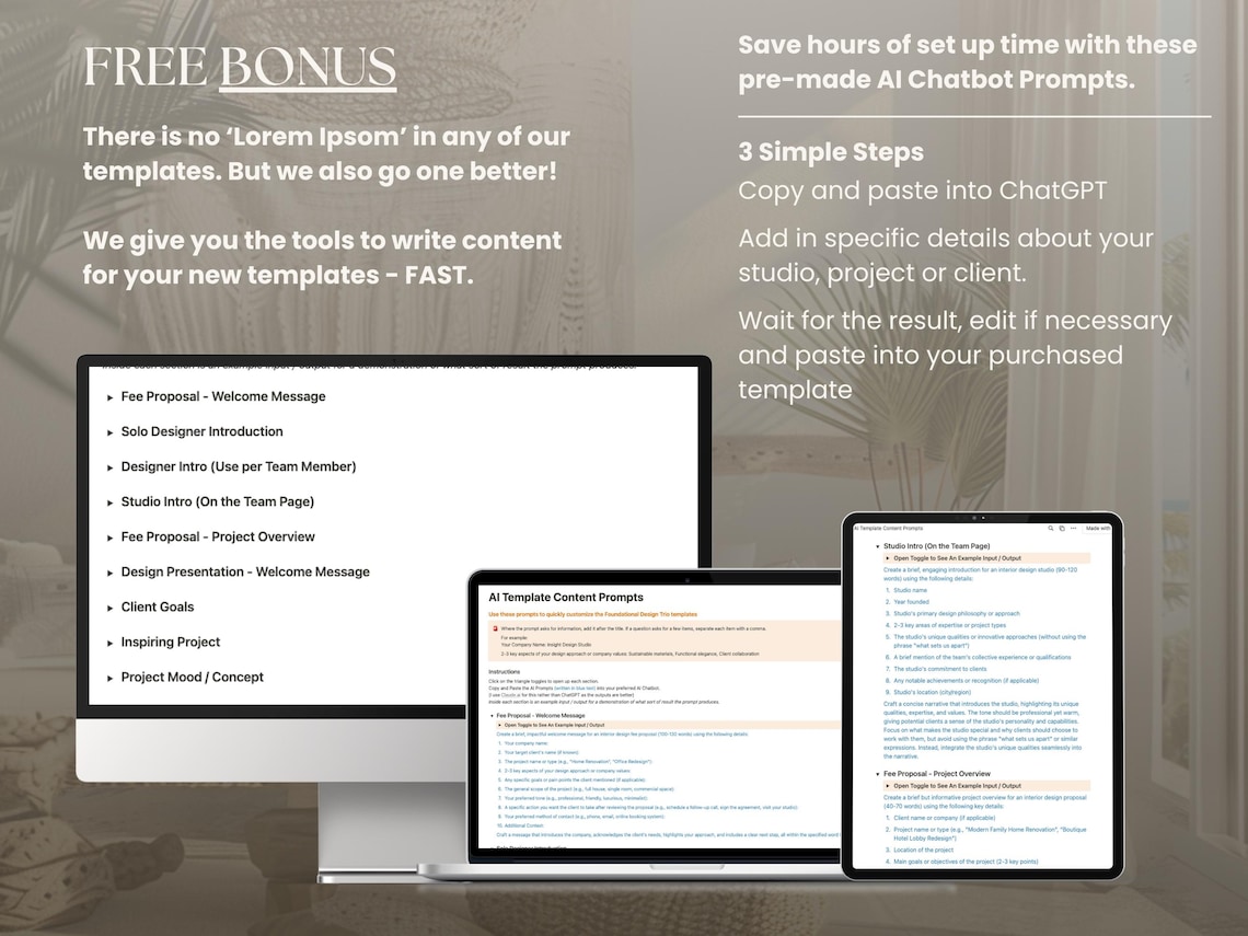 Interior Design Foundational Design Trio Fee Proposal, FFE Finishes ...