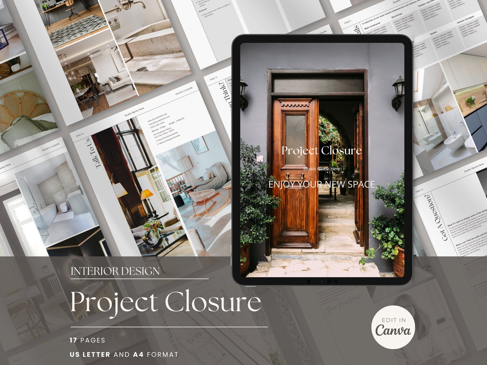 Interior Design Project Closure Packet Template - Portrait | Client ...