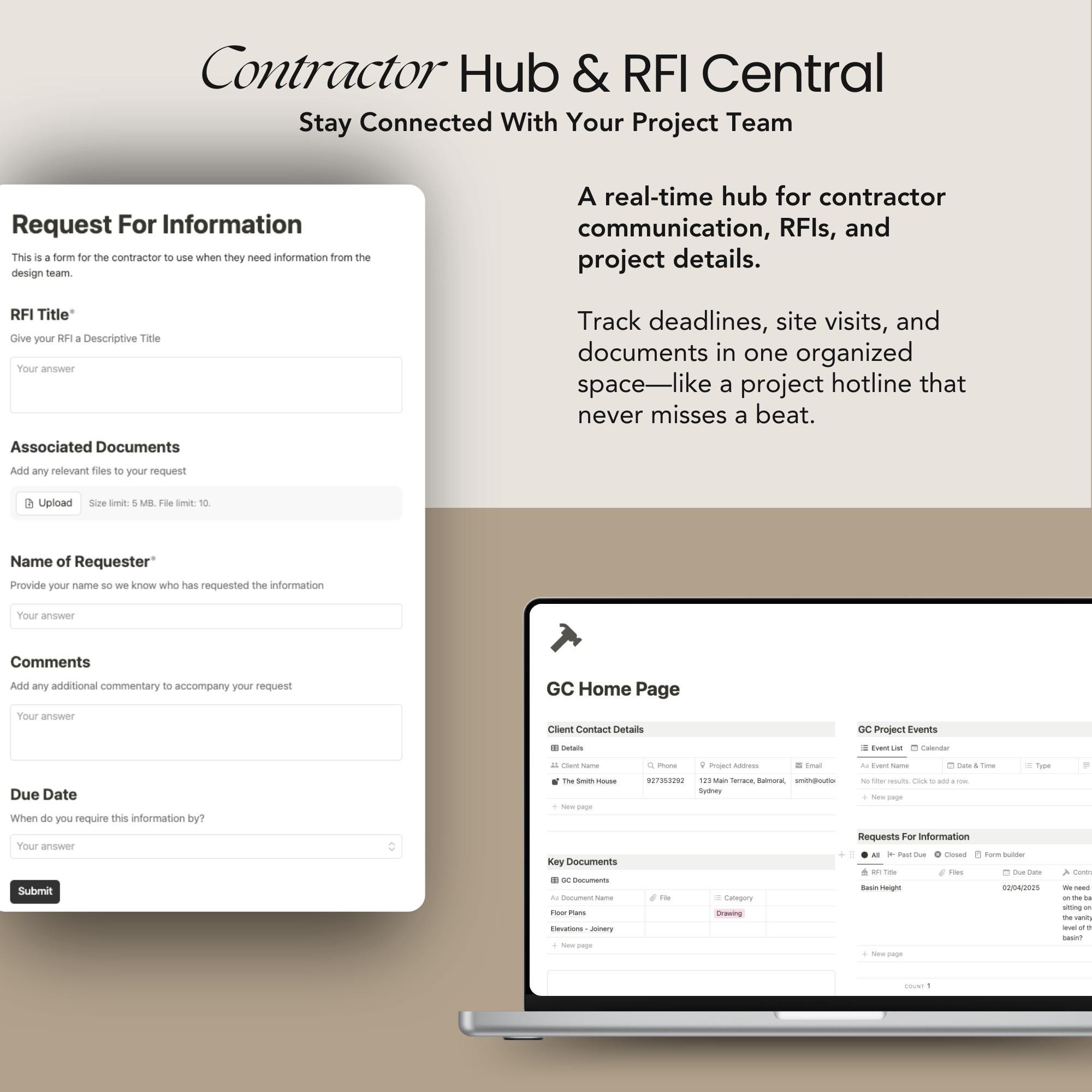 Interior Design Studio Client Project Management Tracker - Notion ...