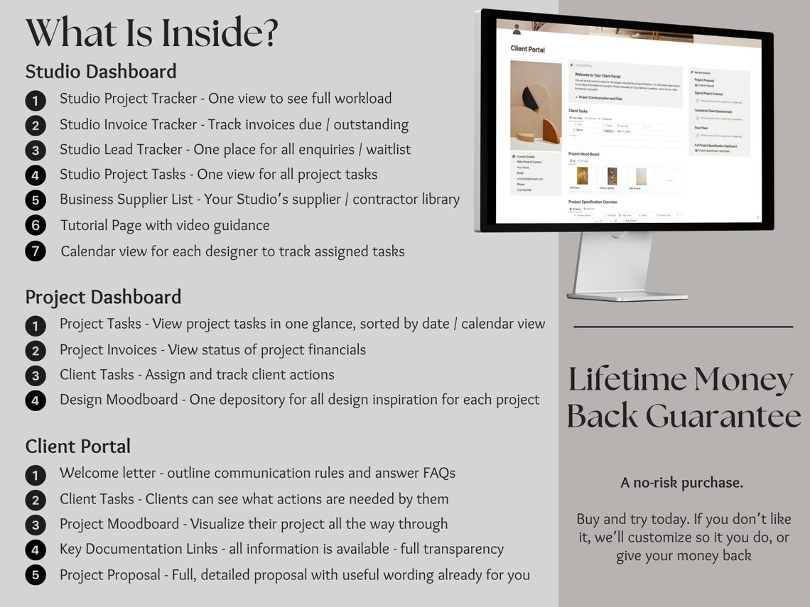 Interior Design Studio Management System Notion Template Vendor Tasks ...