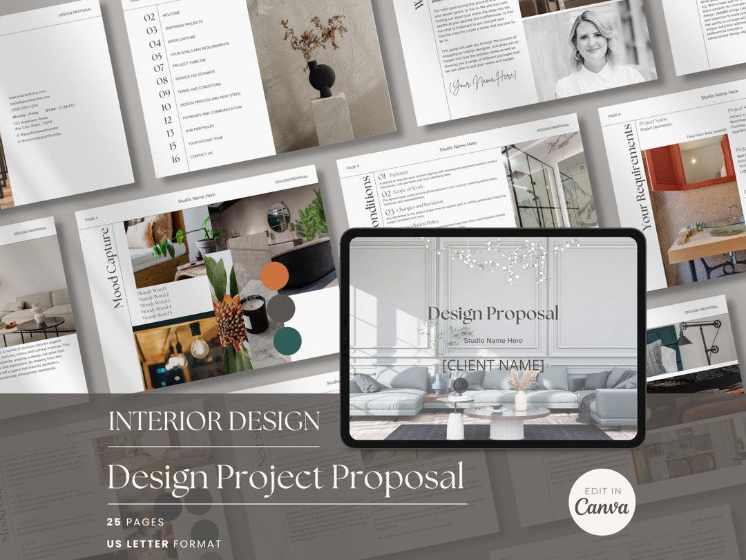 Interior Design Template - Project Proposal Canva - Professional Design ...