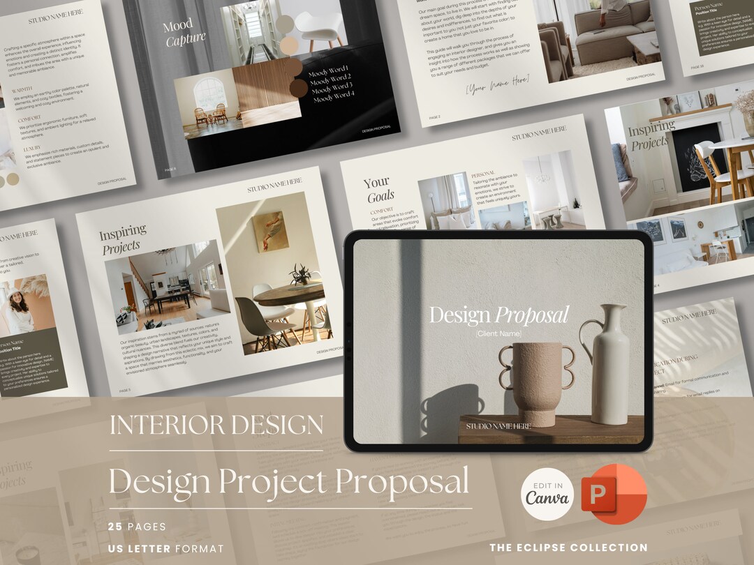Interior Design Template - Project Proposal Canva - Professional Design ...