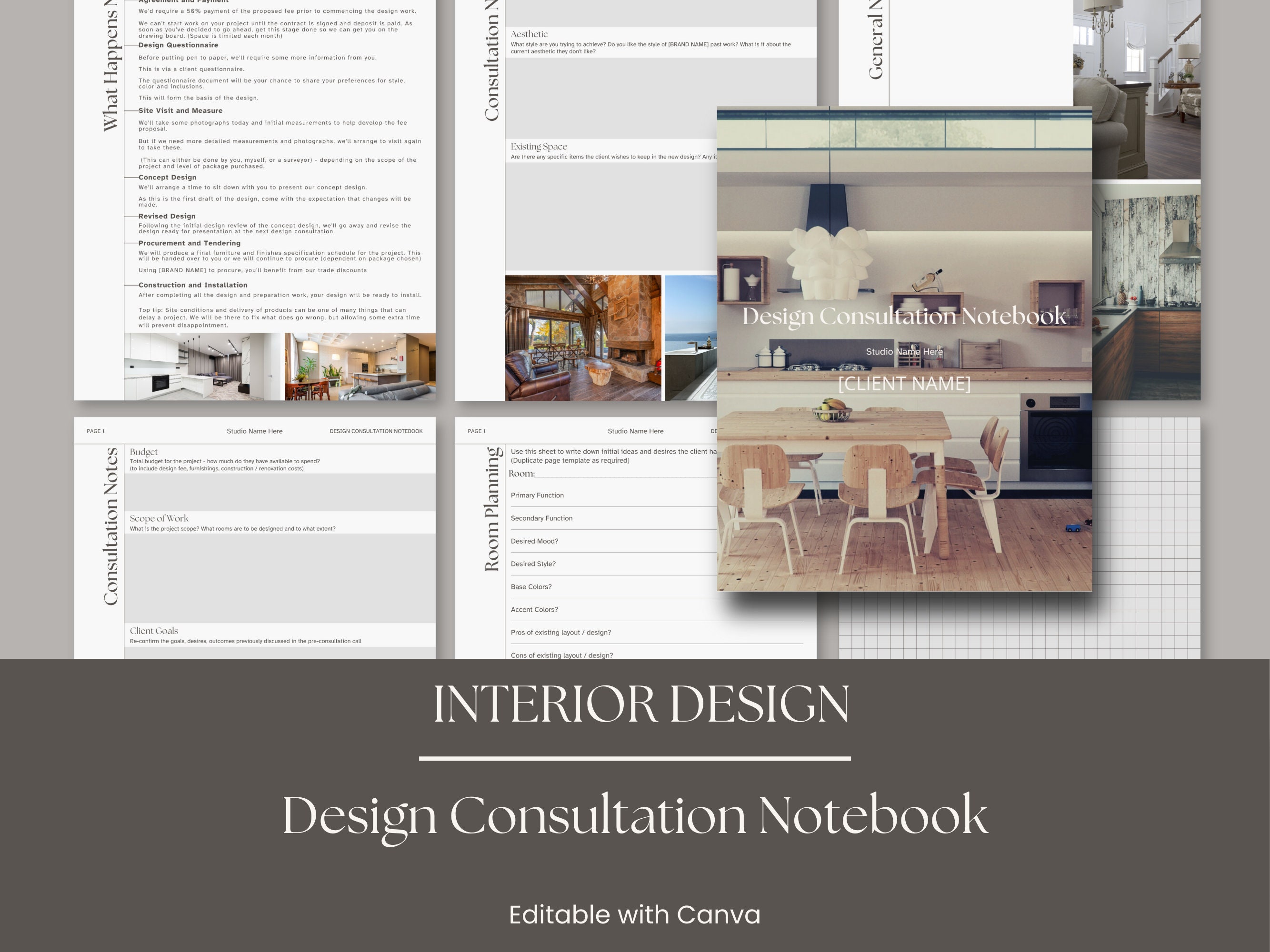 Interior Design Client Consultation Notebook | Onboarding Process ...